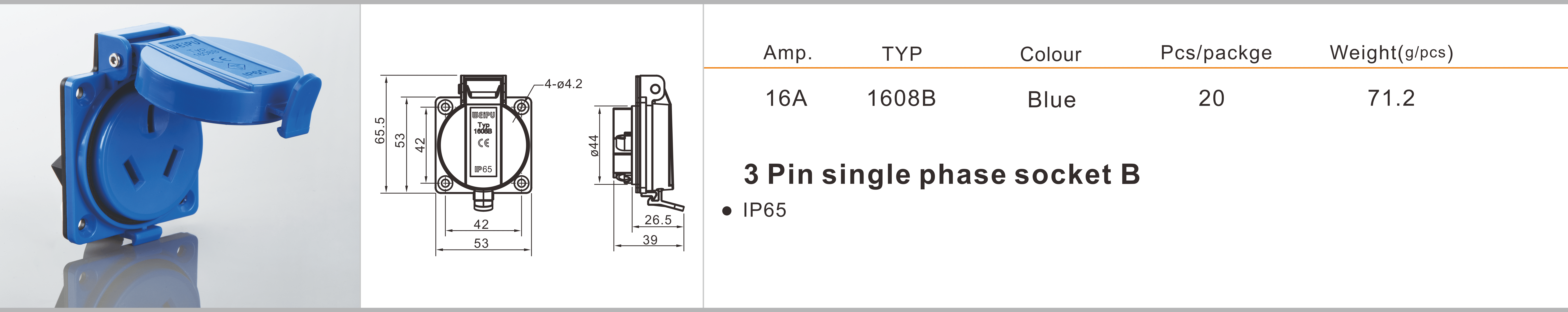 IP65 SCHUKO Connector - WEIPU