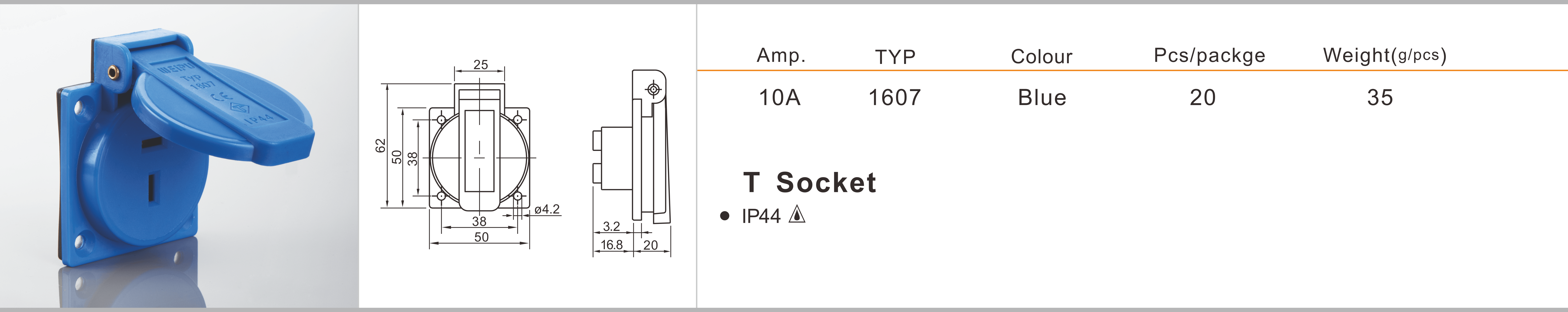 IP44 SCHUKO Connector - WEIPU