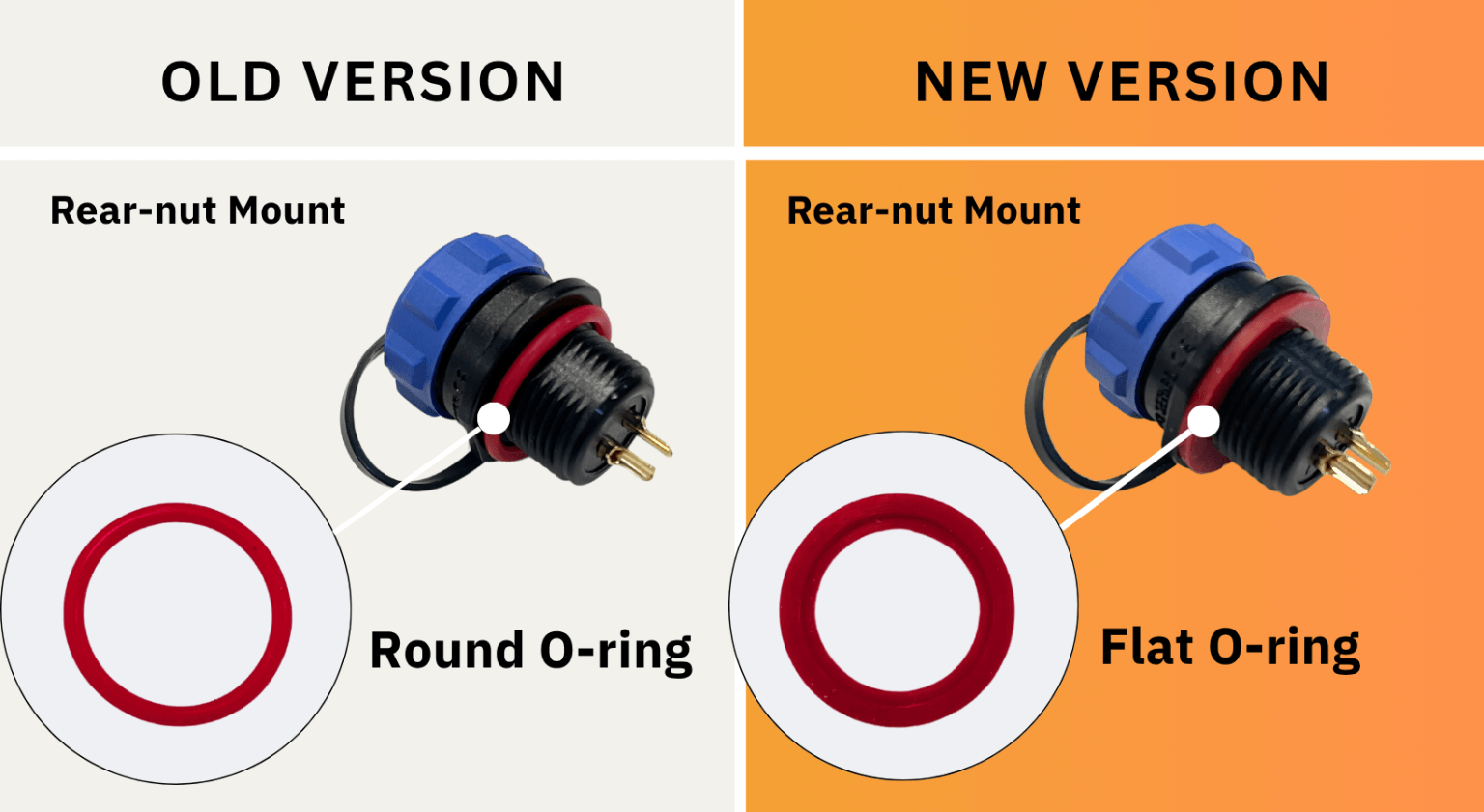 WEIPU SP/SY Rear-Nut Mount O-Ring Upgrade - WEIPU Connector